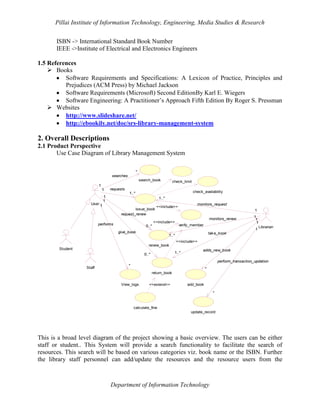 Software requirements specification of Library Management System | DOCX