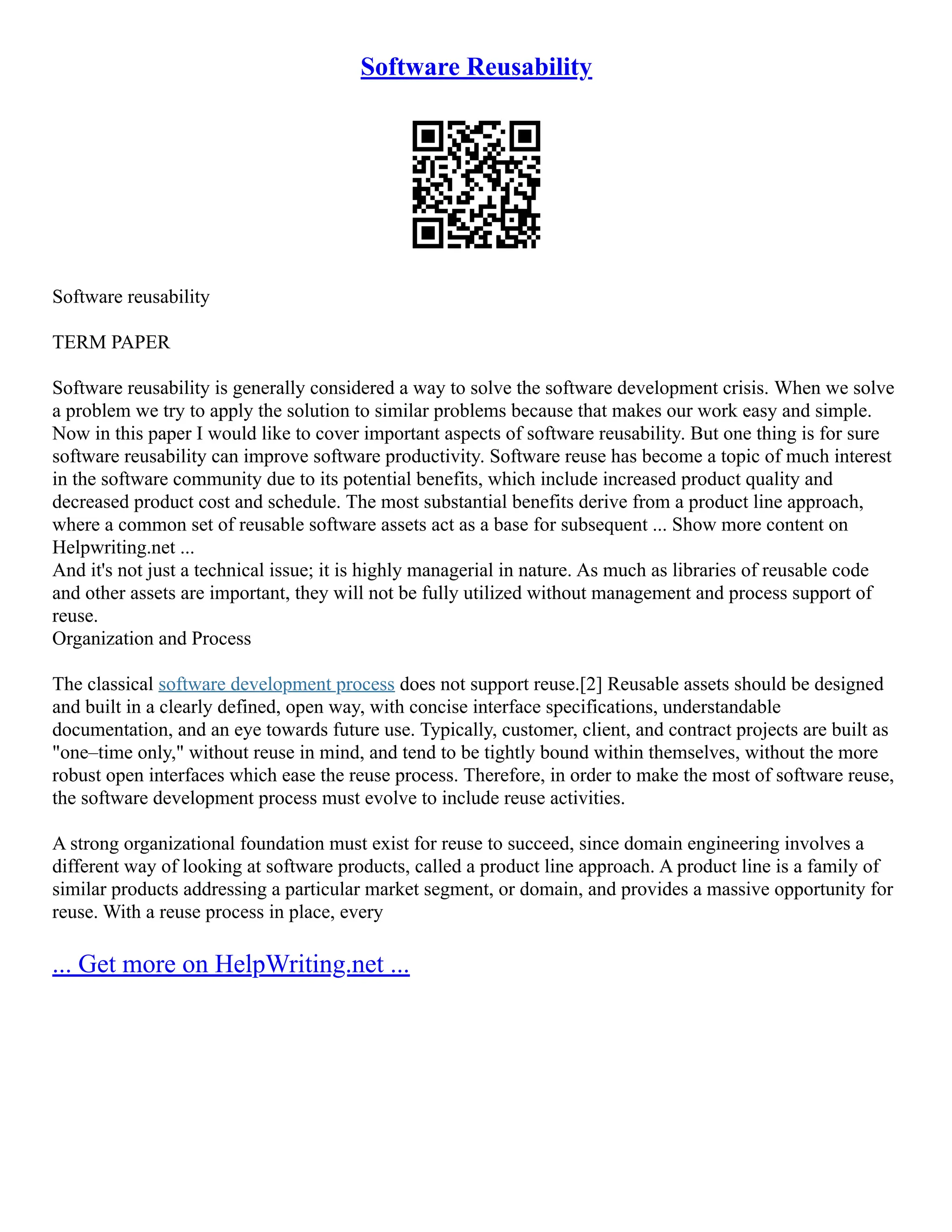 Software Reusability Pdf