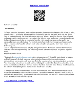 Software Reusability | PDF