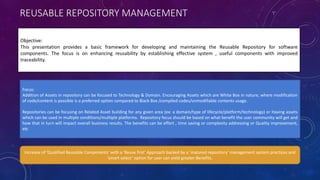 Software reusable repository management | PPTX