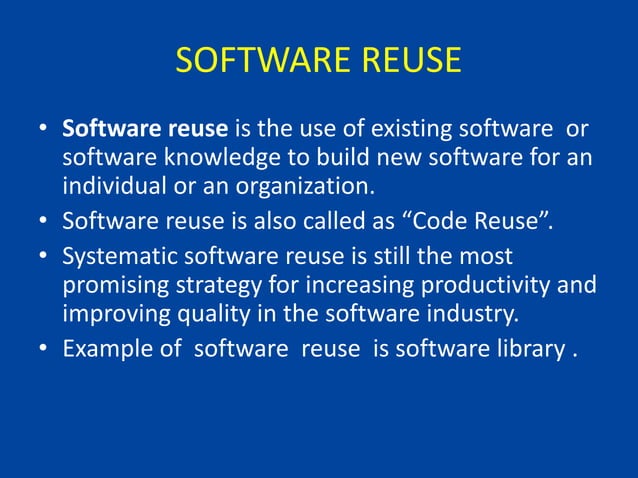 Software reuse ppt. | PPTX