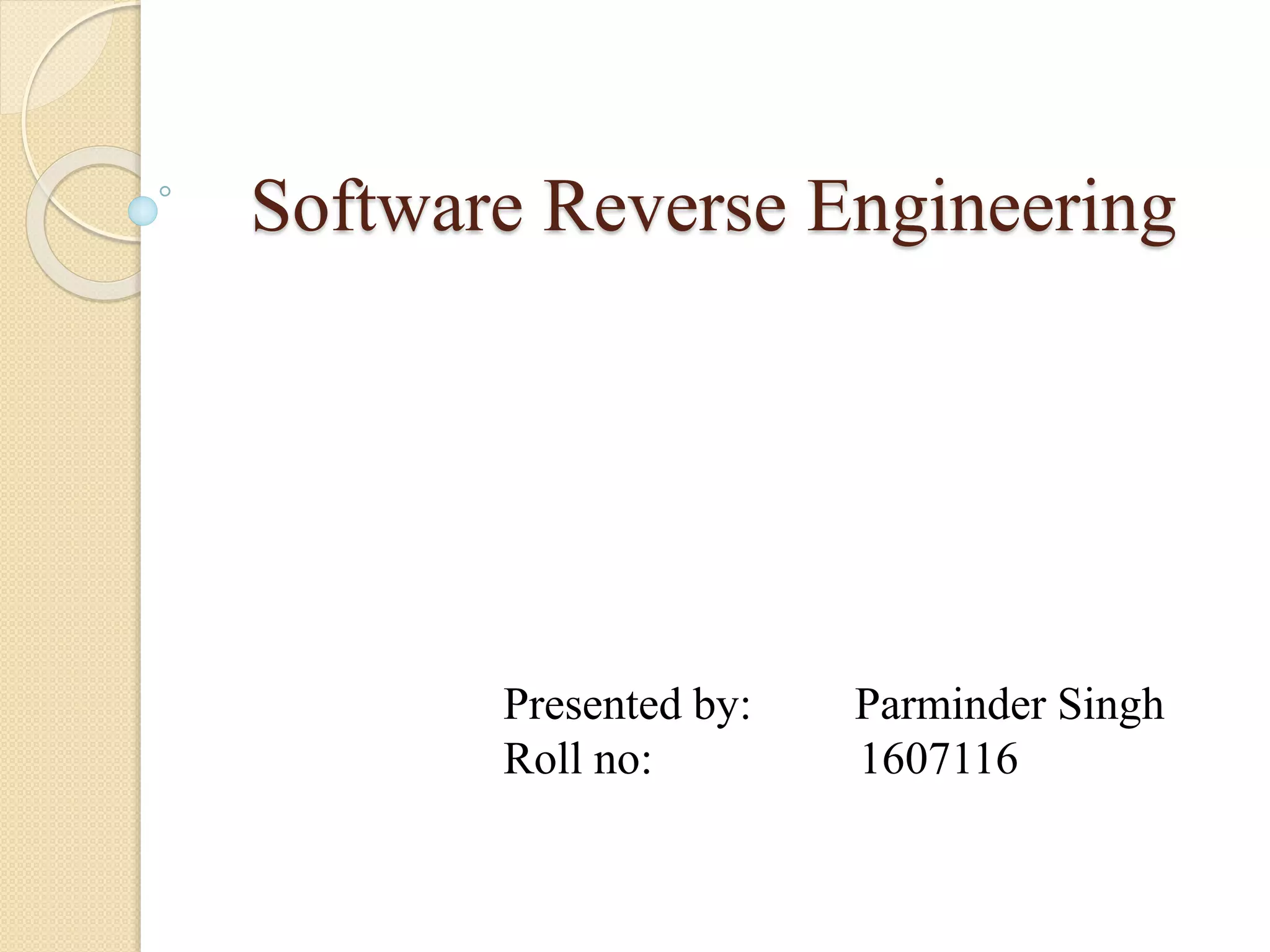 Software reverse engineering | PPTX