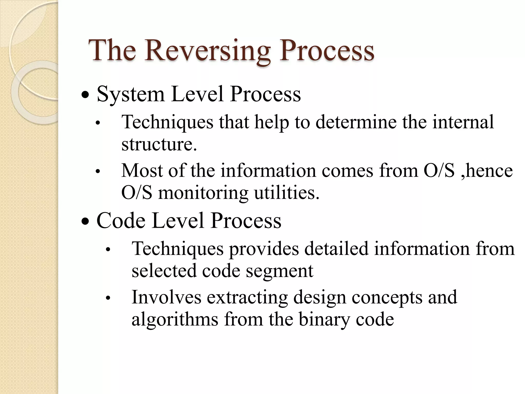 Software reverse engineering | PPTX