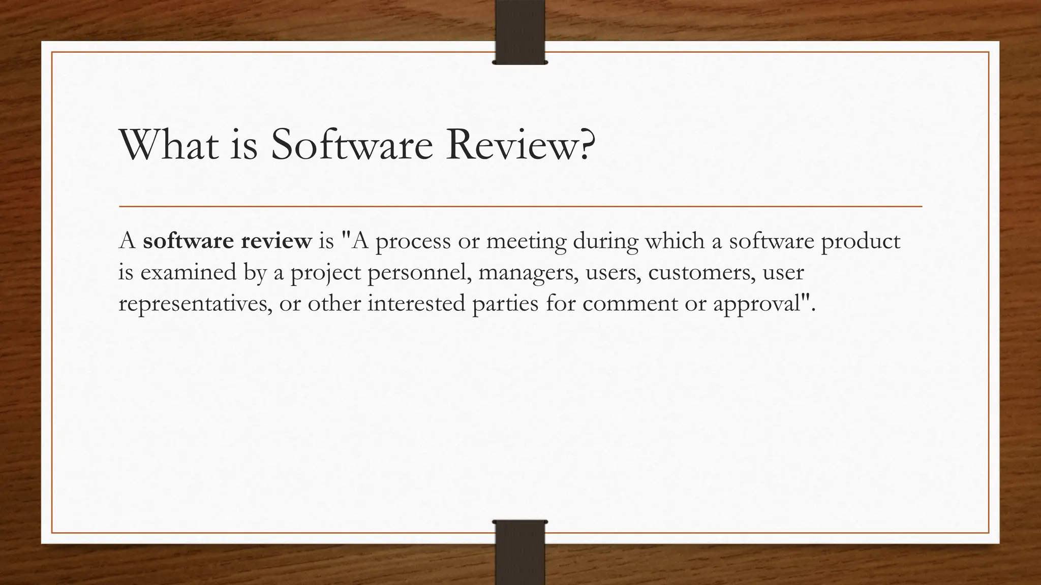 SOFTWARE REVIEW and types of reviews etc | PPTX