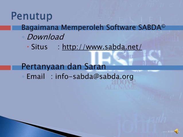 Software SABDA dengan Narasi | PPT