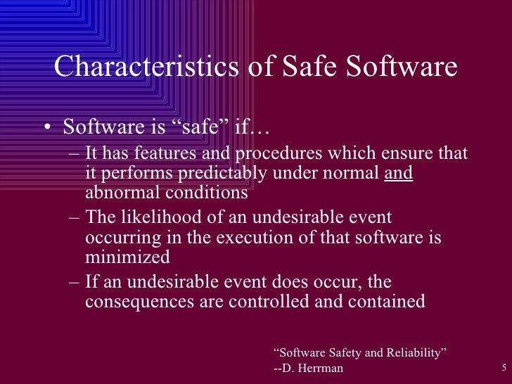 Concepts in Software Safety