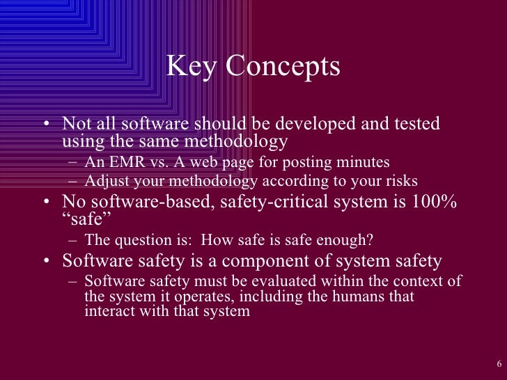 Concepts in Software Safety