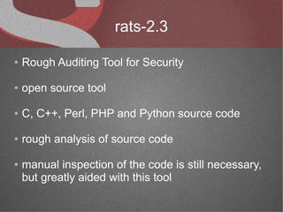 Software Security - Static Analysis Tools | PDF