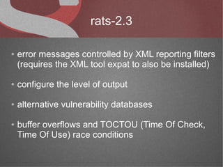 Software Security - Static Analysis Tools | PDF