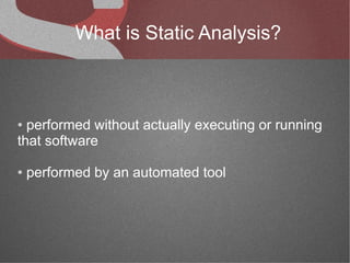 Software Security - Static Analysis Tools | PDF