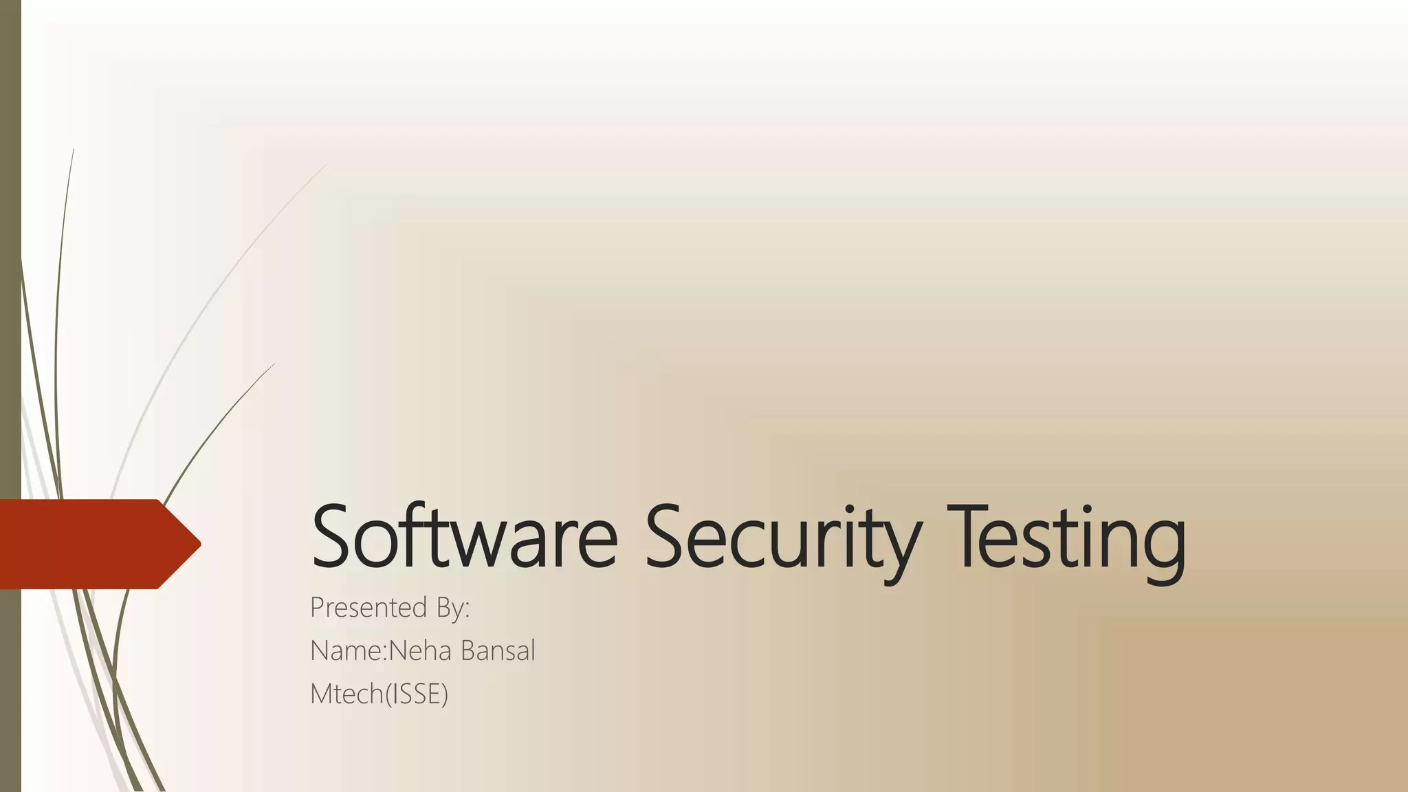 Software security testing | PPTX