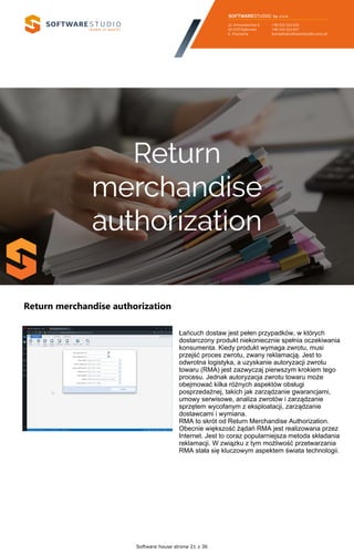 Softwarestudio softwarehouse RMA | PDF