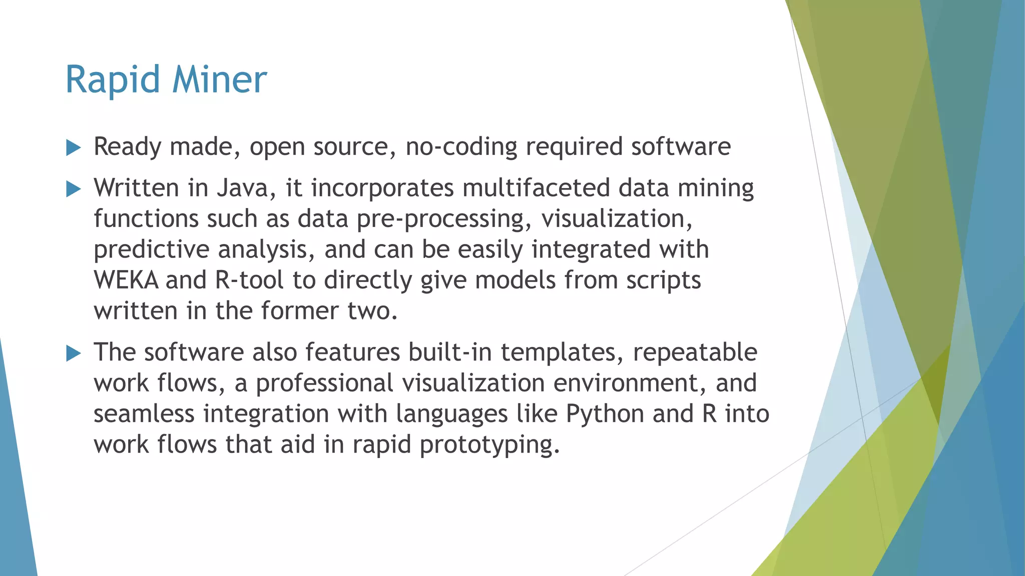 Softwares used in data mining | PPT