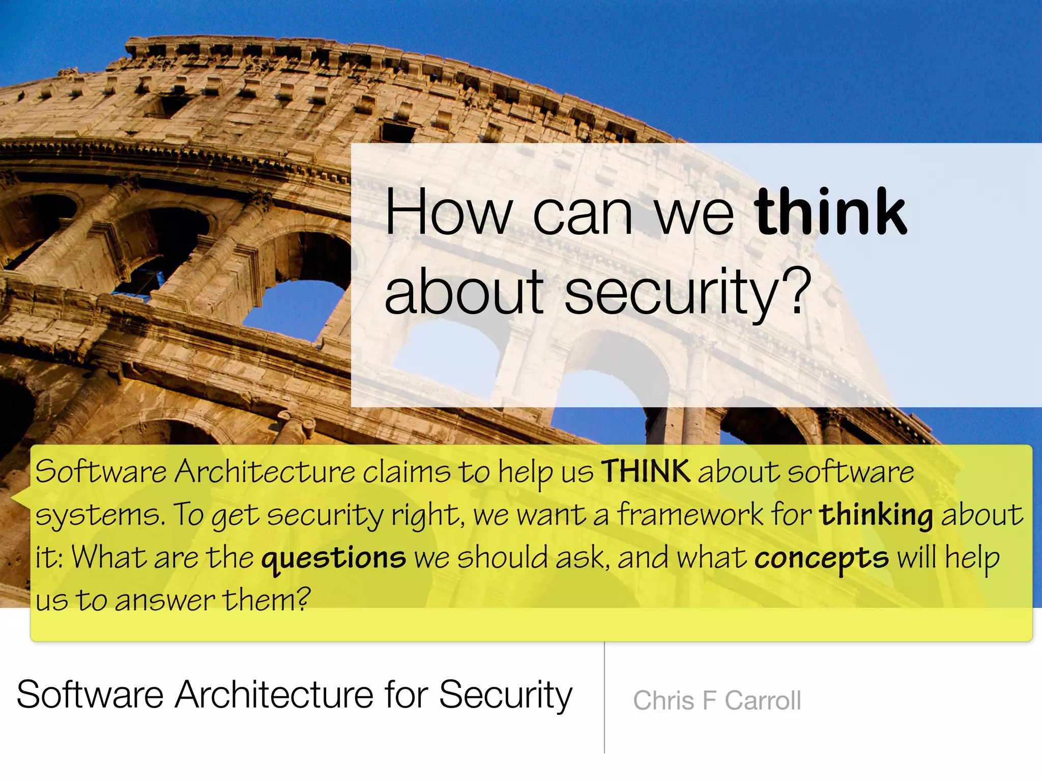 Software Technical Design for Information Security: A short intro for ...