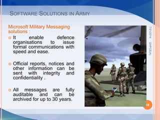 Software technology in army defence | PPT