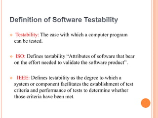 Software testability slide share | PPTX