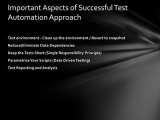 Software Test Automation | PPTX