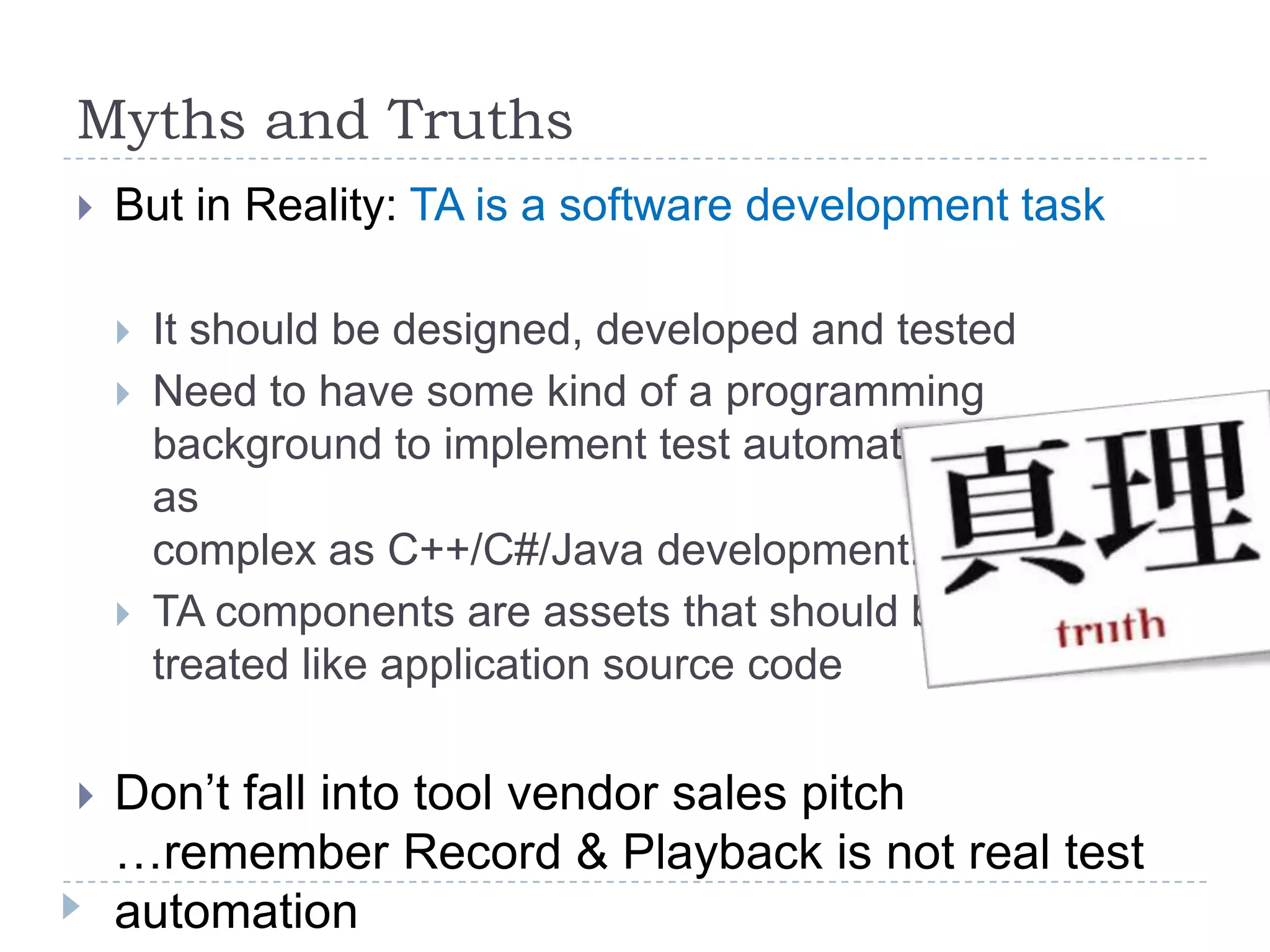 Software Test Automationoverview Ppt