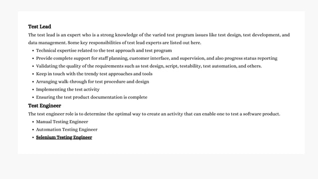 Software Tester Job Roles and Responsibilities | PPT