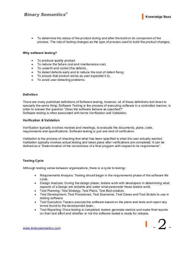 Software Testing By Binary Semantics