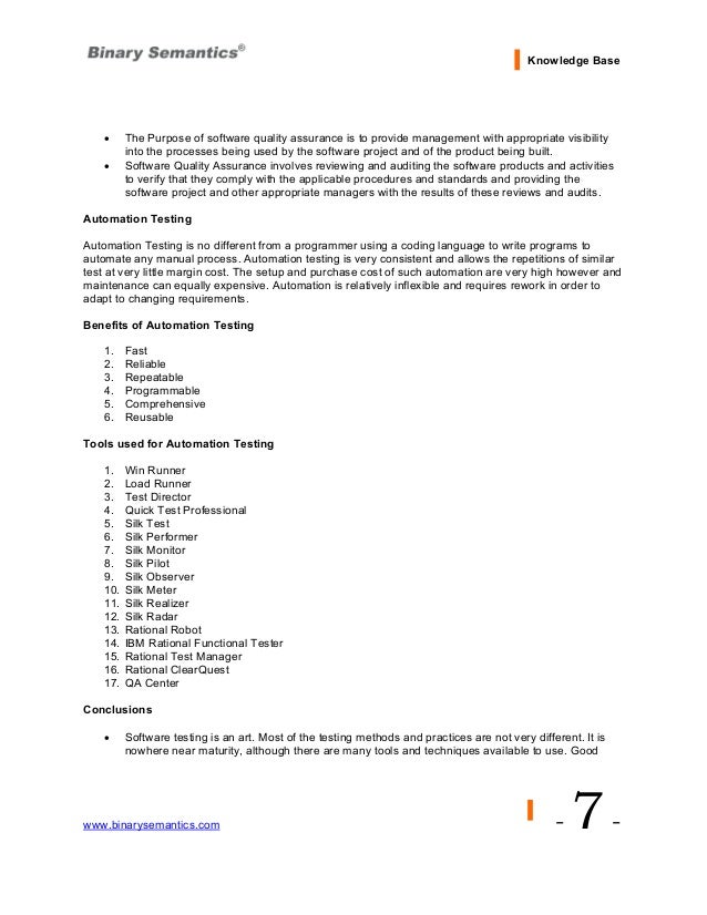 Software Testing By Binary Semantics