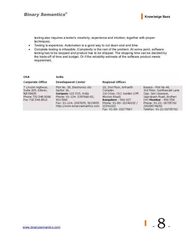 Software Testing By Binary Semantics