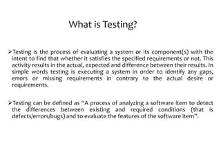 Software testing | PPTX