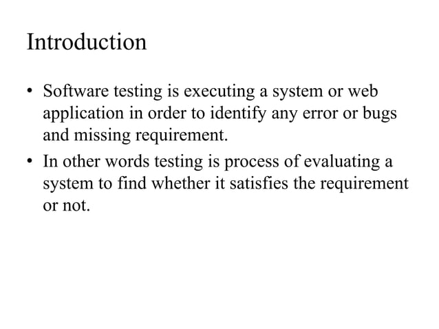 Software Testing Pptx Operating Systems Computer Software And Applications