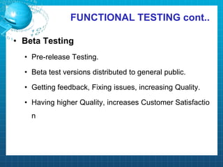 Software Testing , levels, Techniques, Tools | PPTX