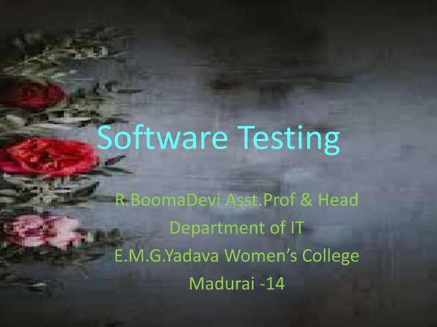 Software Testing Pptx Operating Systems Computer Software And Applications