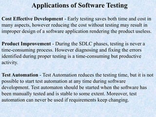 Software testing | PPTX | Operating Systems | Computer Software and ...