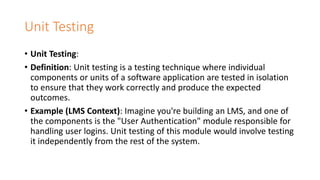 Software Testing IN SOFTWARE SPM PPTpptx | PPTX | Operating Systems ...