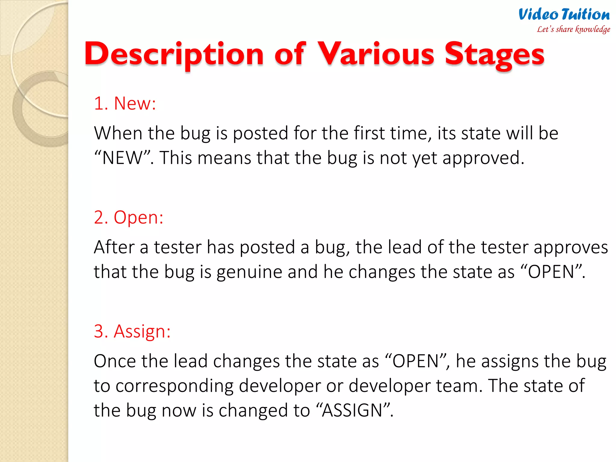 Software Testing Defectbug Life Cycle Complete Flow Chart Of Defect States Pdf