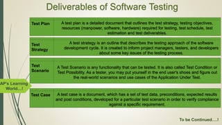 Software Testing - Part 1 (Techniques, Types, Levels, Methods, STLC ...