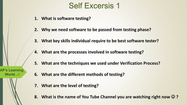 Software Testing - Part 1 (Techniques, Types, Levels, Methods, STLC ...