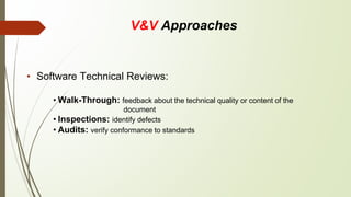 Software Testing - Software V&V and selection processes | PPT