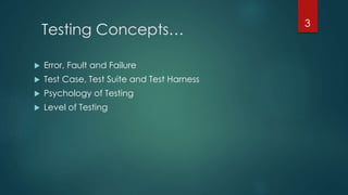 Software testing and process | PPTX