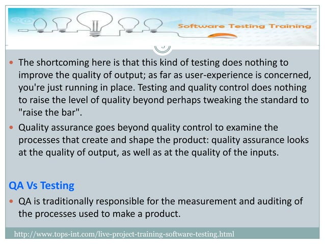 Software testing and quality assurance | PPT