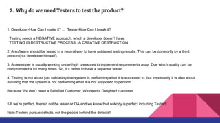 Importance of Software testing in SDLC and Agile | PPT