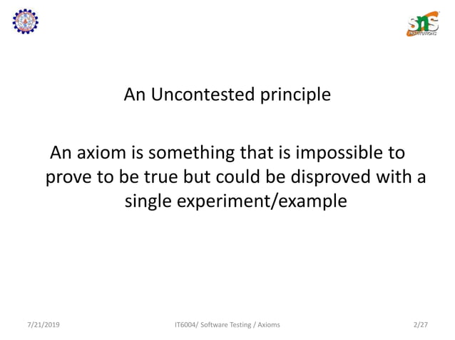 Software testing axioms | PDF | Operating Systems | Computer Software ...