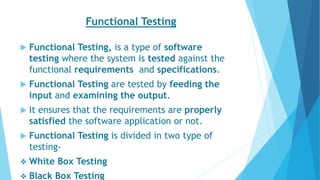 Software testing basic | PPTX