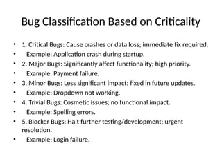 Software_Testing_Bugs.life cycle and processing | PPTX