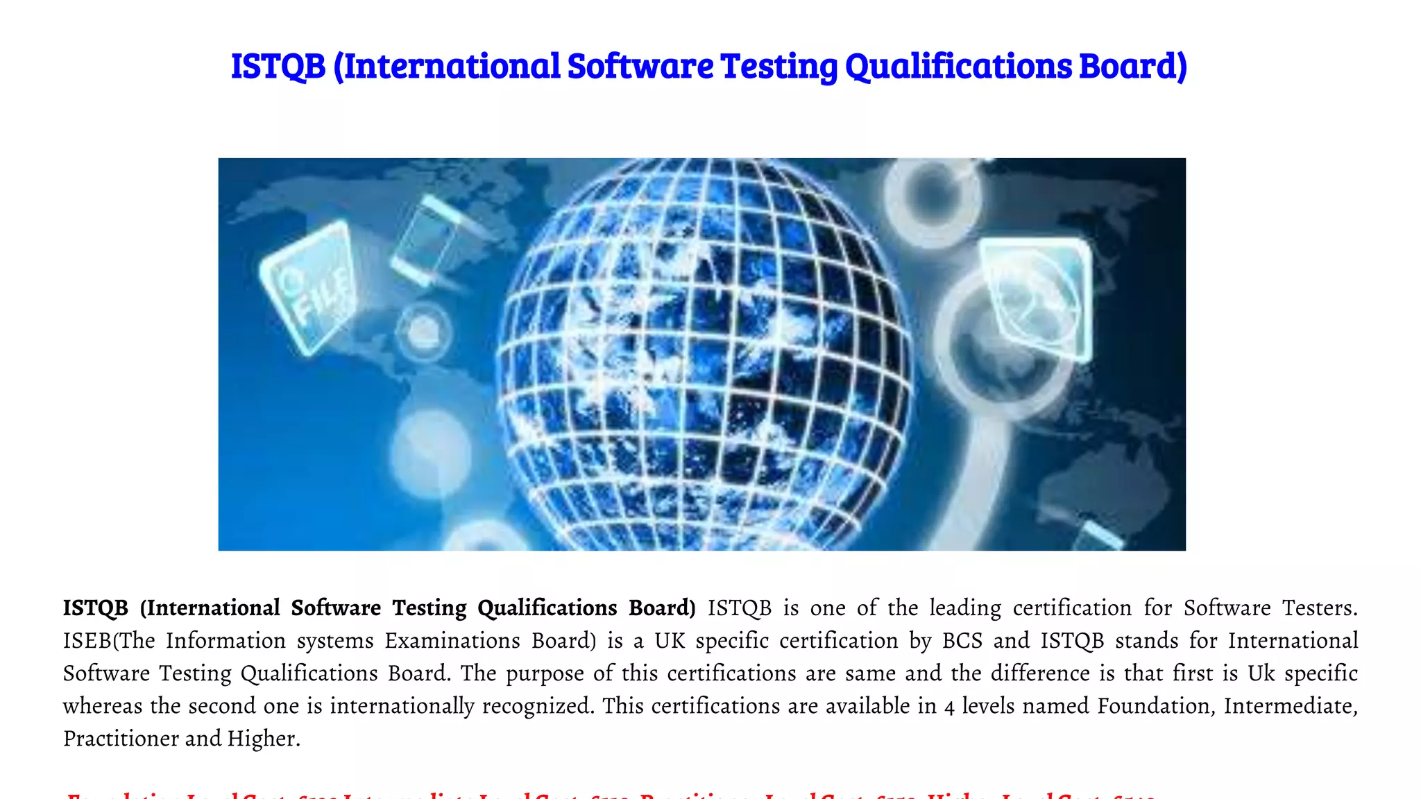 Software Testing Certifications Pptx Standardized Testing