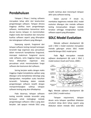 Software testing for sdlc evolution modeling | PDF