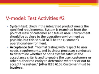 Software Testing Foundations Part 2 - Testing in Software Lifecycle | PPTX