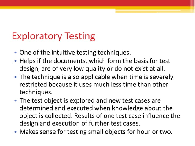 Software Testing Foundations Part 6 - Intuitive and Experience-based ... Software Testing Foundations Part 6 - Intuitive and Experience-based ...