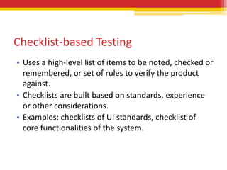 Software Testing Foundations Part 6 - Intuitive and Experience-based ...