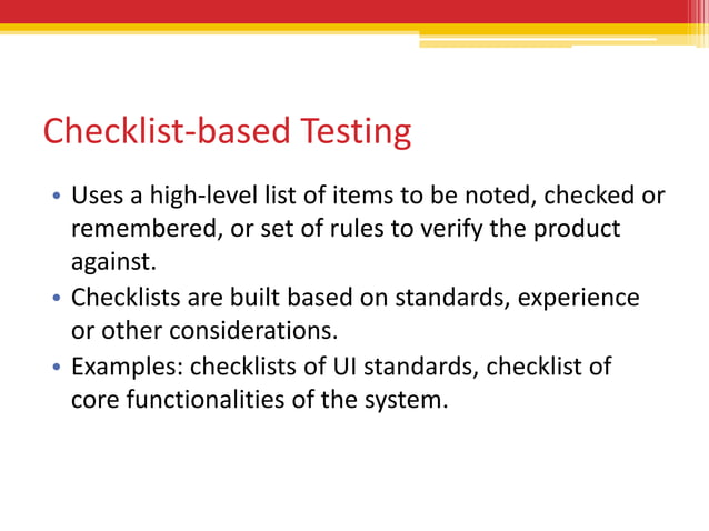 Software Testing Foundations Part 6 - Intuitive and Experience-based ... Software Testing Foundations Part 6 - Intuitive and Experience-based ...