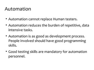 Software Testing Overview for Students | PPT