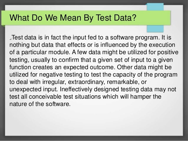 Software Testing How To Generate Test Data
